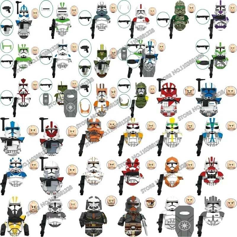 X0344 3 3A X0345 Star Wars Clone Troopers 501St Regiment Imperial ...