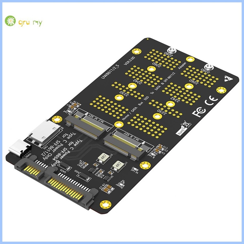 2-In-1 Combo M.2(NGFF) NVMe SSD/SATA-Bus SSD to SFF-8611/8612 and SATA ...