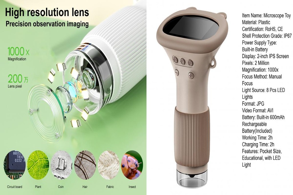SAL Mini Digital Microscope Educational Microscope Toy 1000x Mini ...