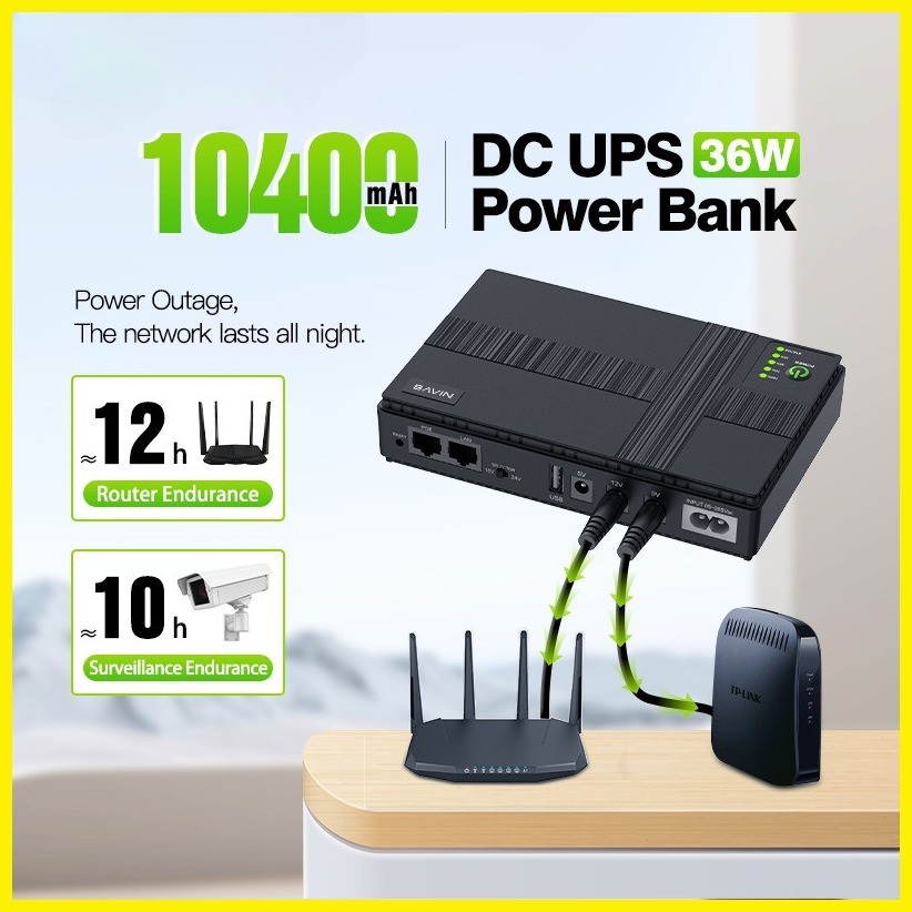 Expose CCTV Mini UPS Power Supply 10400mAh 36W Power Supply for Wifi ...