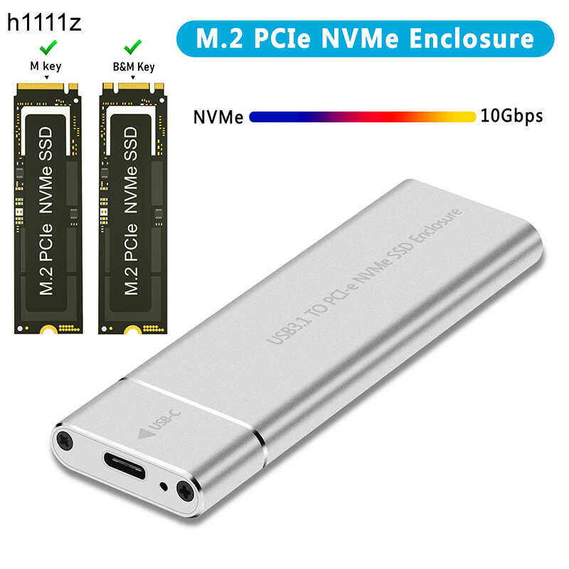 M2 NEW External NVME Enclosure PCIE 10Gbps 3.1 Gen2 USB C Adapter ...
