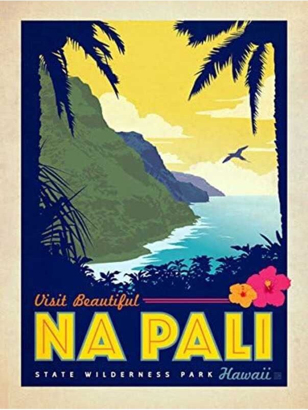 NA Pali Art Hawaiian Stickers (Kao Ai Island Wilderness Railway Visit ...