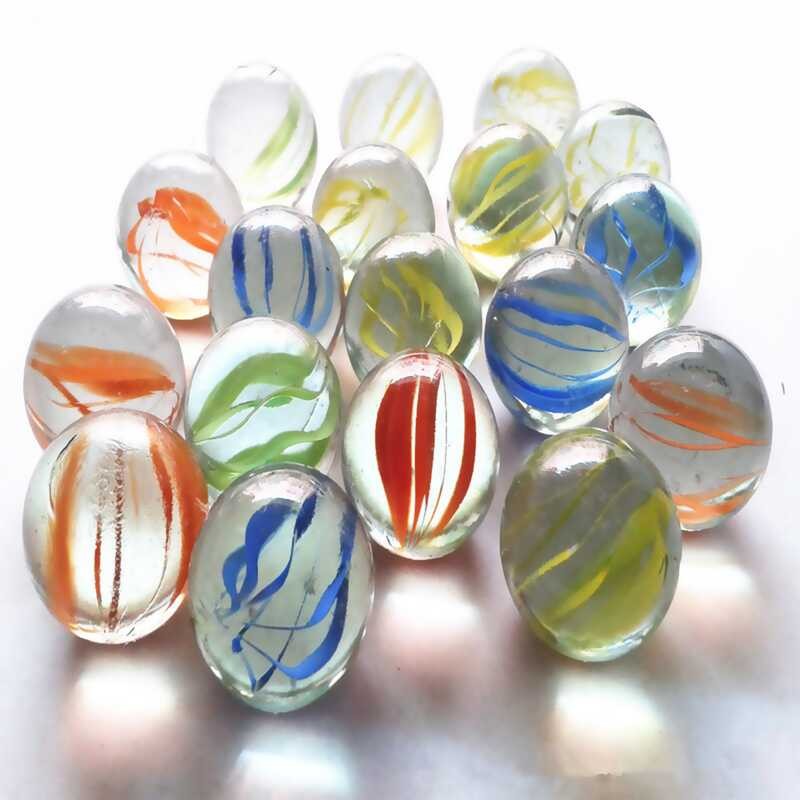 14-16Mm 50Pcs Colorful Glass Marbles Kids Run Game Marble Solitaire Toy ...