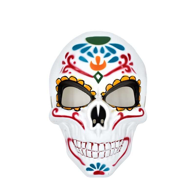 Halloween Full Face Mask Day Of The Dead Horror Skeleton Print Party ...