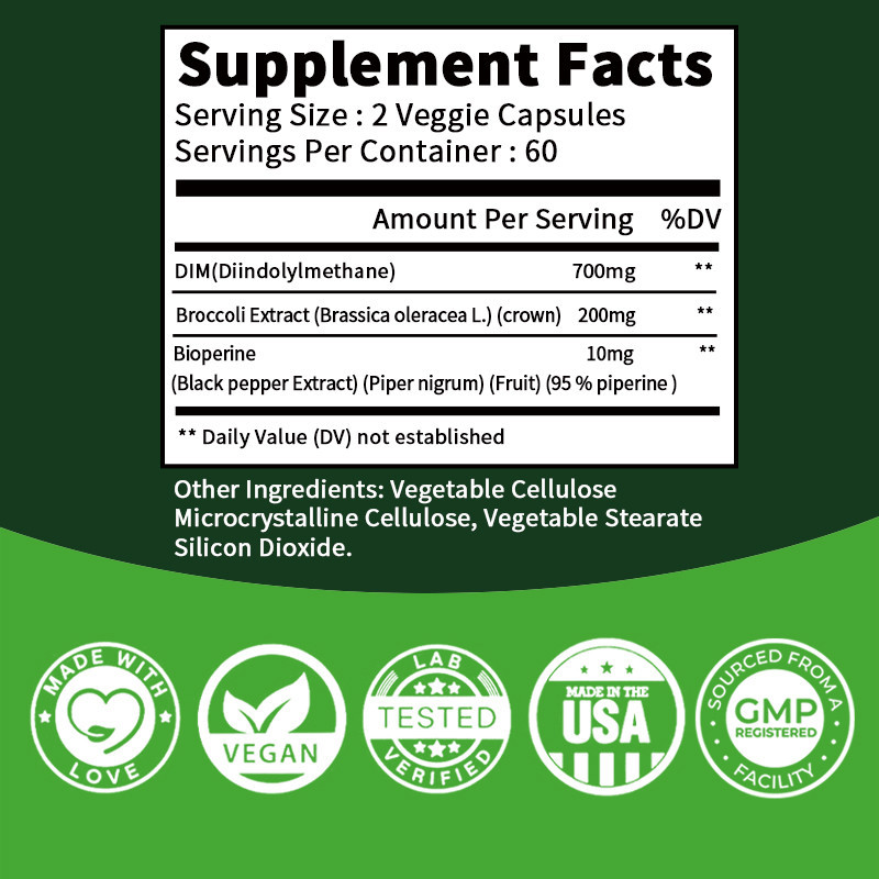 Xemenry Dim Supplement 700 mg plus BioPerine Complex, Supports Estrogen ...