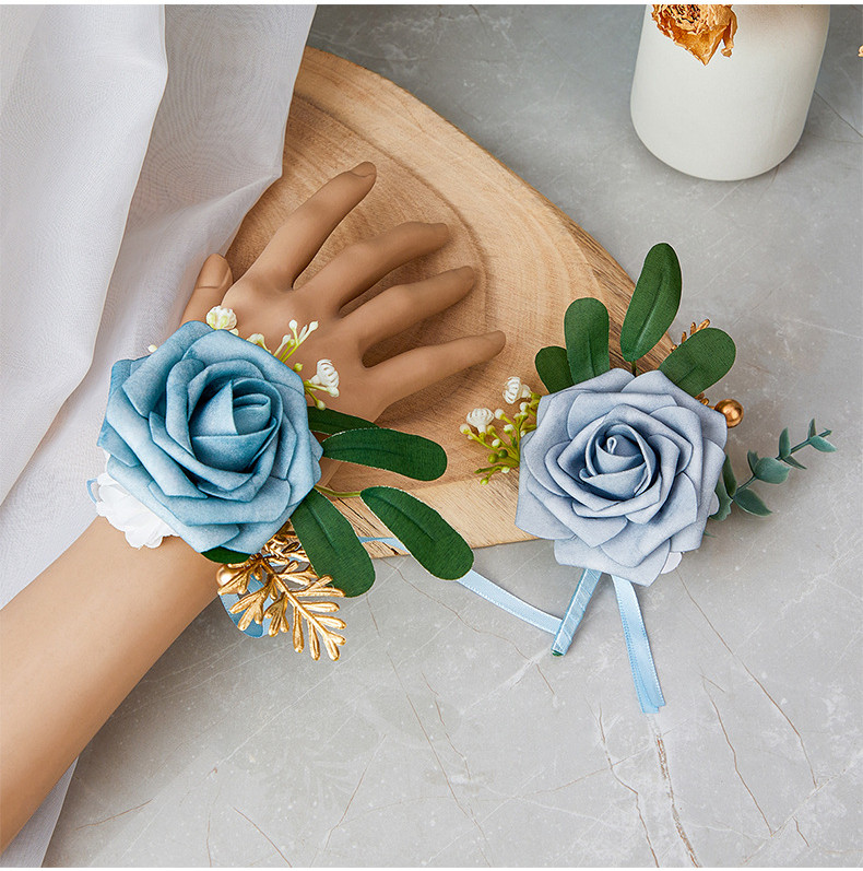 Champagne Wrist Flower Wedding Bride and Bridesmaid Wrist Corsage ...