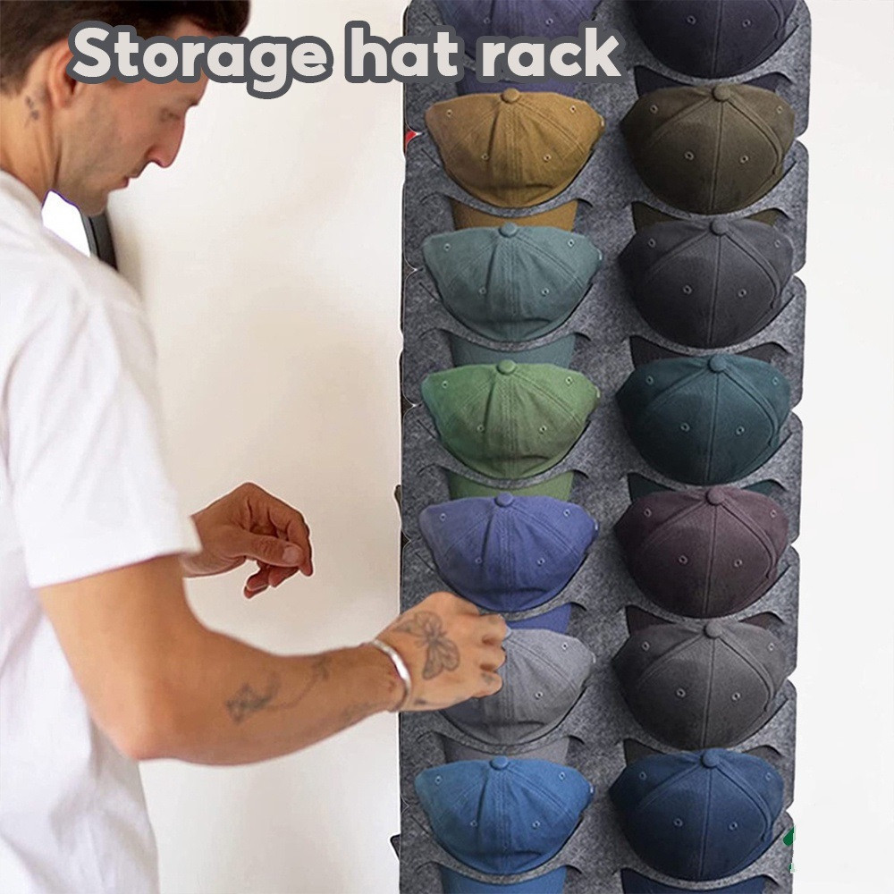 14/7 Hold Baseball Cap Display Rack Door Back Wall Felt Hat Holder for ...