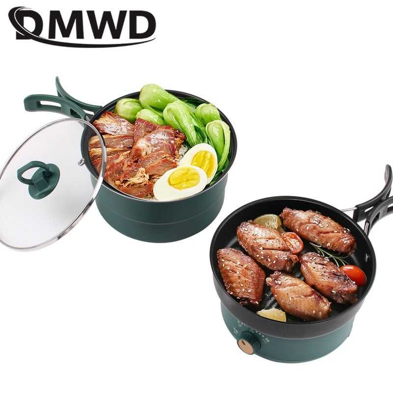220V 110V Foldable Split Cooking Pot Portable Multicooker Frying Pan ...