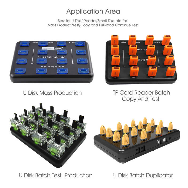 A100 Sipolar 16 Ports USB 2.0 Hub Duplior For TF SD Card Reader U-Disk ...