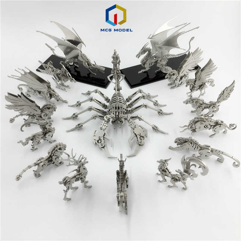 Metal 3D Model Chinese Zodiac Dinosaurs western fire dragon - DIY ...