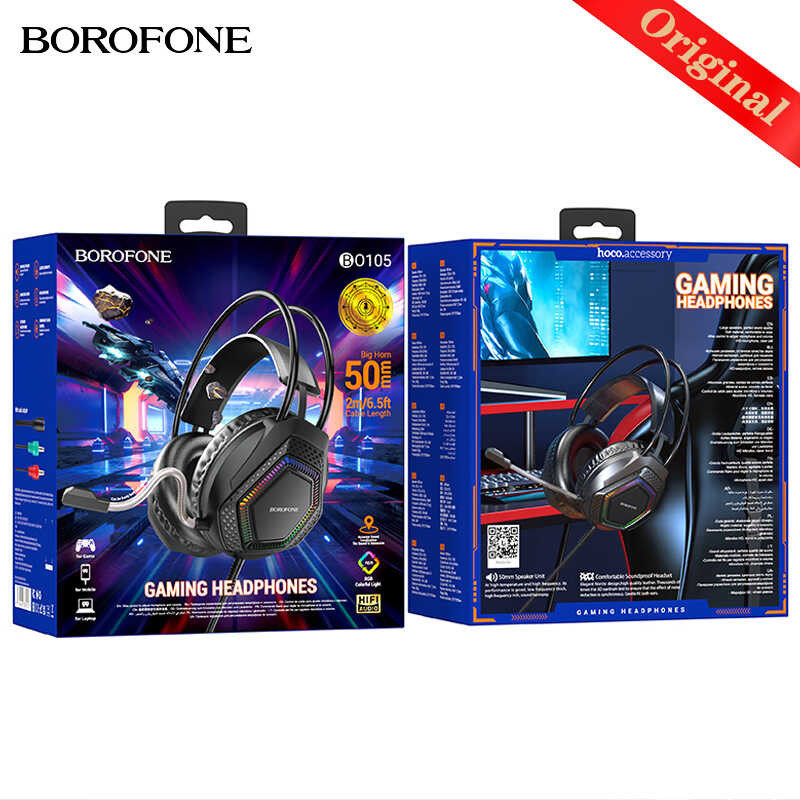 BOROFONE 2 ☆ Bo105 New Head Mounted Wired Gaming Peripheral By Computer ...