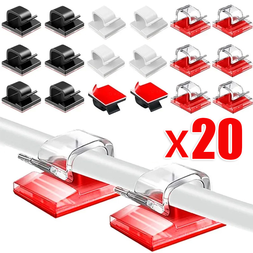 5/10/20Pcs Self-adhesive Cable Organizer Clips / USB Charging Data Line ...