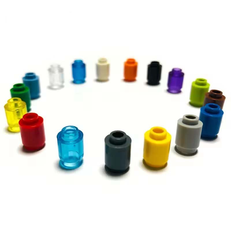 100 Pieces Building Blocks MOC Round Brick Cylinder Bricks 1 X 1 ...