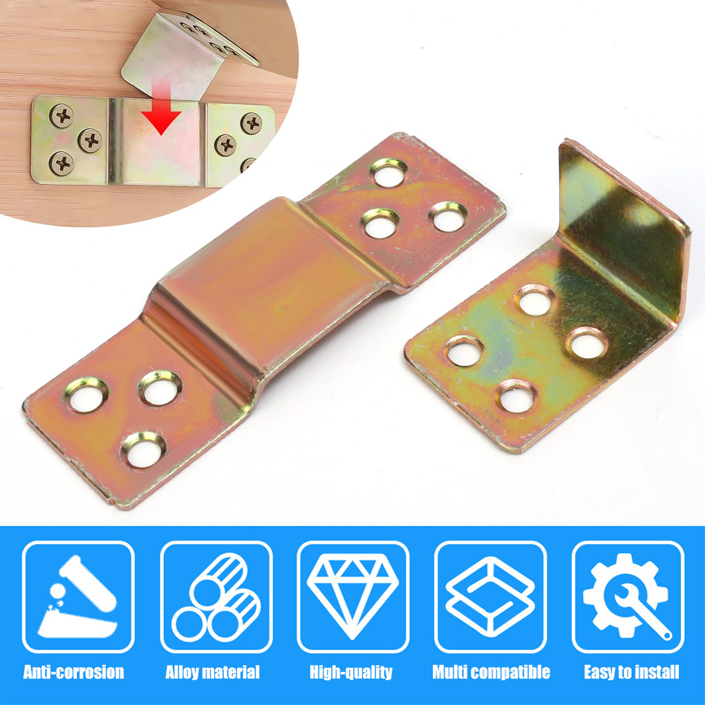 L Shape & Flat Plate Bed Hinges - Metal Bed Rail Bracket Fastener ...