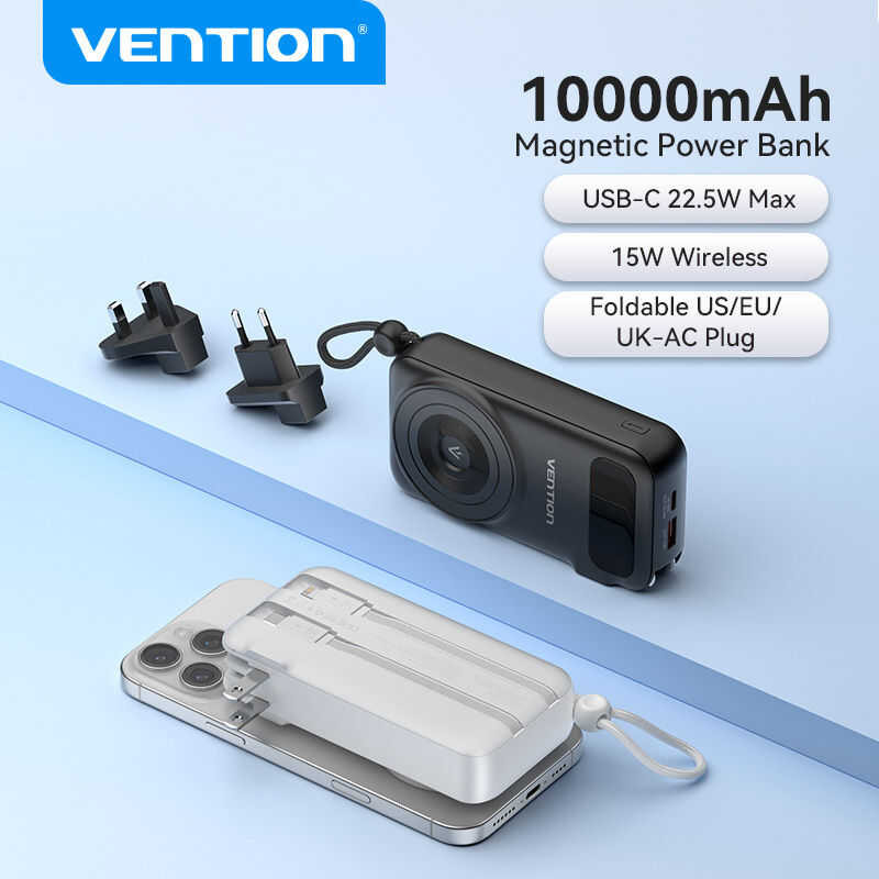 Vention 10000Mah Powerbank 15W Magnetic Wireless Charging Integrated ...