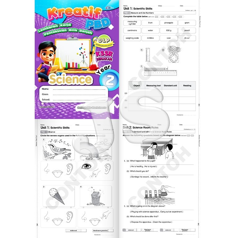 CREATIVE PBD YEAR 1 2 3 WORKSHEETS FOR TRANSLUCTION THINGS KSSR REVIEW ...