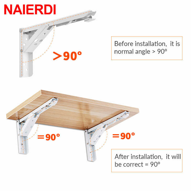 NAIERDI 2Pcs Triangle Folding Angle Heavy Port Adjustable Wall Mounted ...