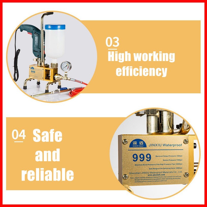 ♀ Epoxy injection pump Epoxy / Polyurethane foam Grouting Machine STEEL ...