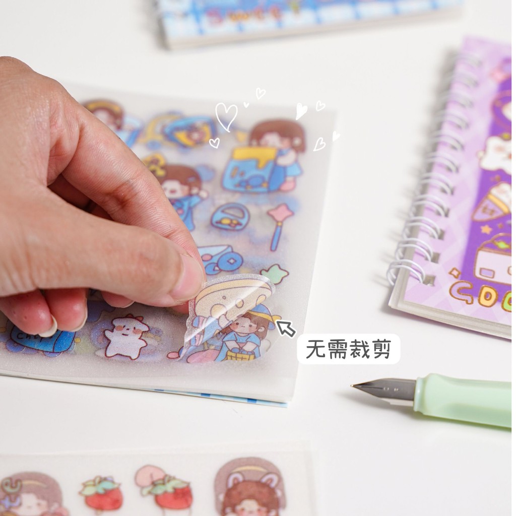 Kawaii Frosted Handbook Stickers Cartoon DIY Decorative Material ...