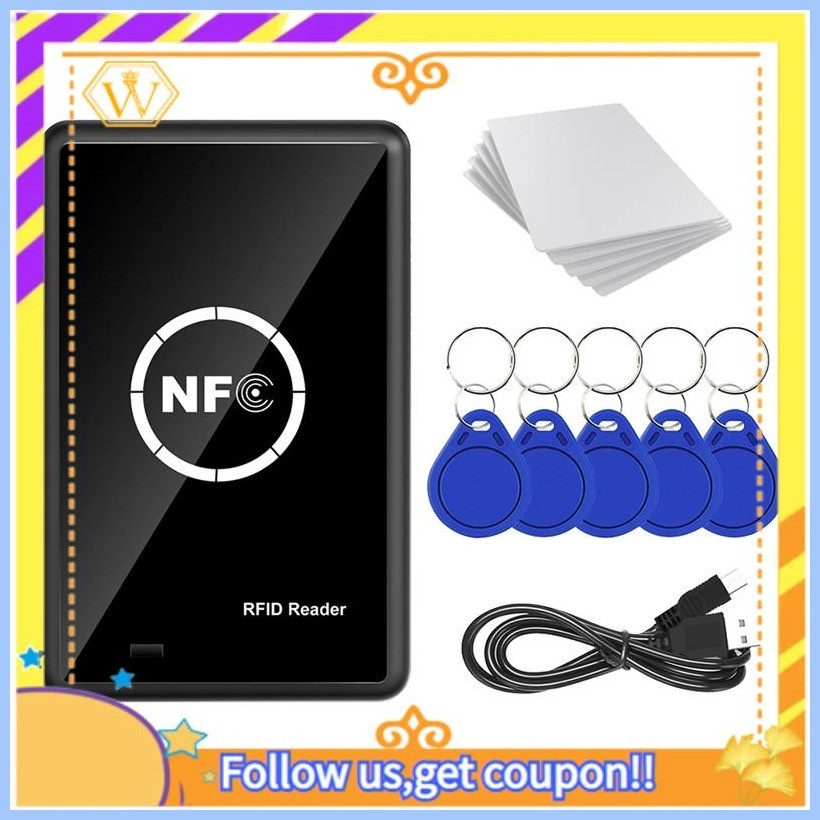 【W】RFID NFC Copier Duplicator 13.56KHz Key Fob NFC Smart Card Reader ...