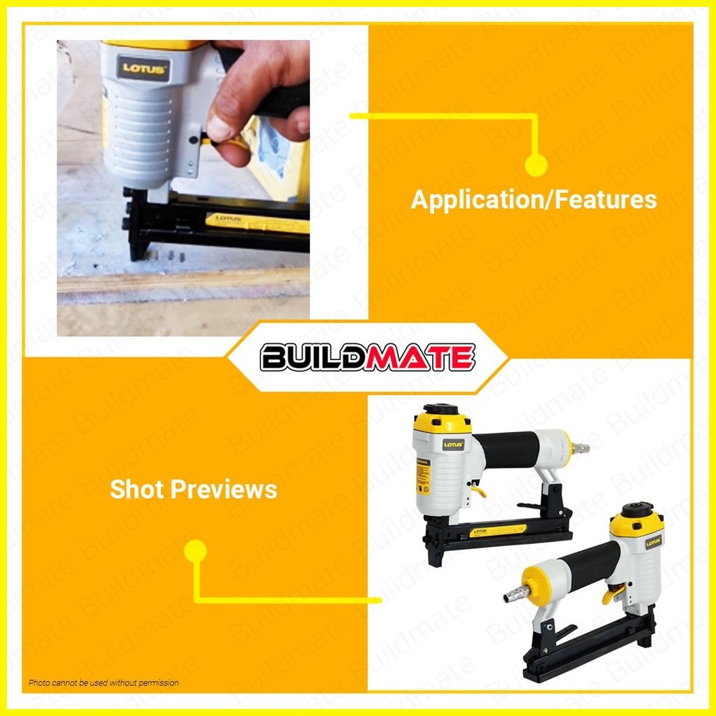 § ☢ BUILDMATE Lotus Pneumatic Air Brad Nailer | Stapler Gun for Brad ...