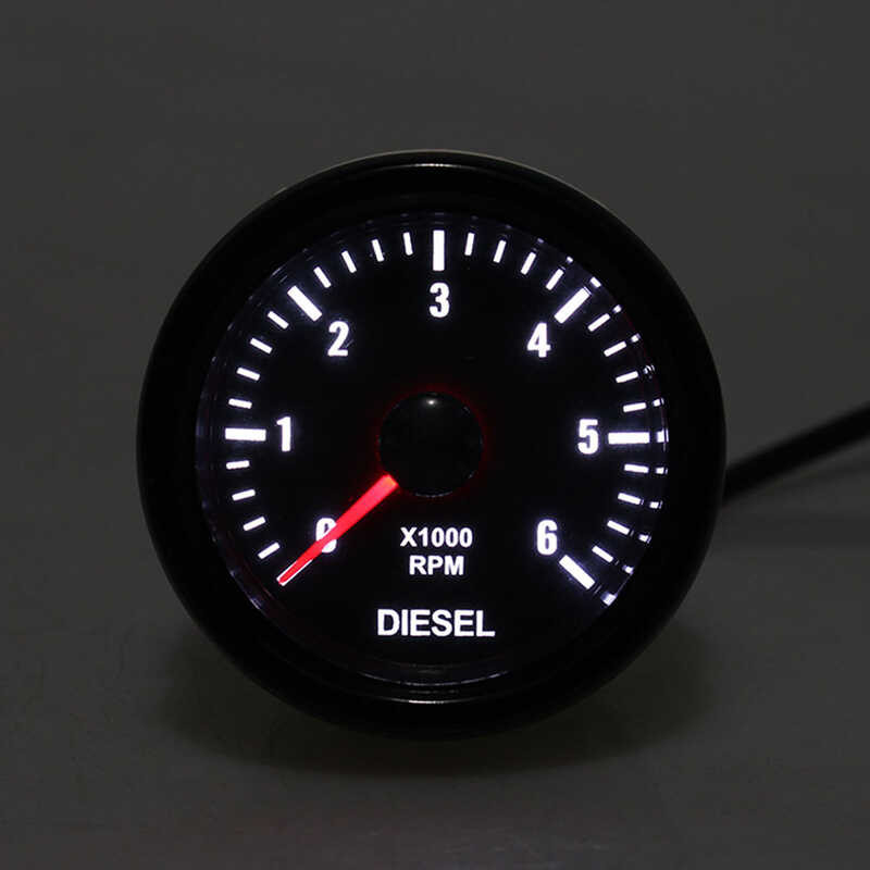 52Mm 2" White Light Point 0-6000 R Tacho Meter Electrical Tachometer ...