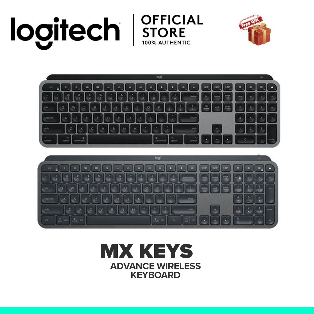 【2-Year Warranty】Logitech MX Keys MAC 2.4GHz Bluetooth Gaming Keyboard Dual Mode Backlight ...