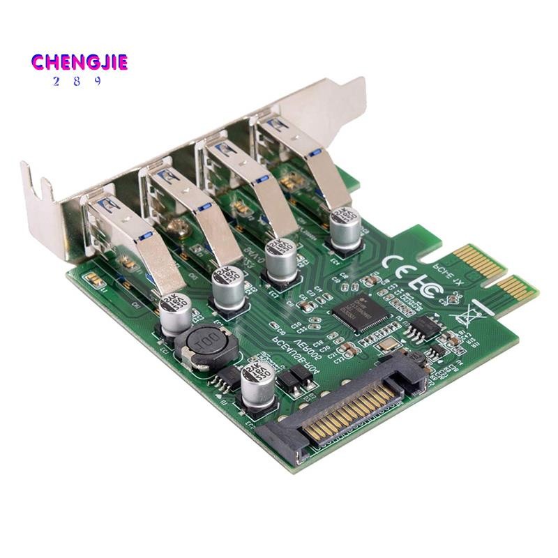 in stock Low Profile 4 Ports Pci-E To Usb 3.0 Hub Pci Express Expansion Card Adapter 5Gbps For ...