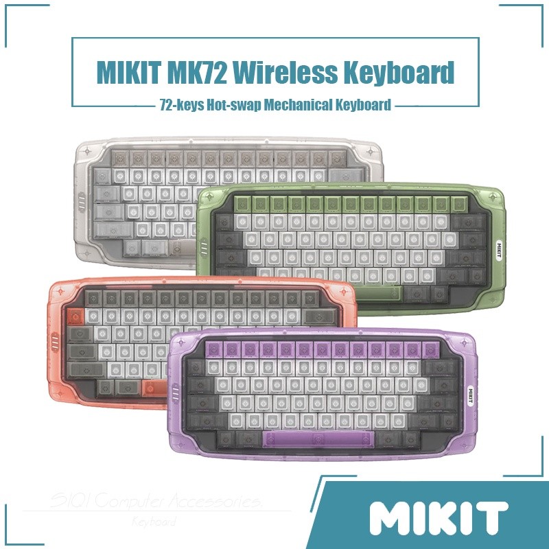 MIKIT MK72 Wireless Mechanical Keyboard Hot-swap RGB Bluetooth 5.1 ...