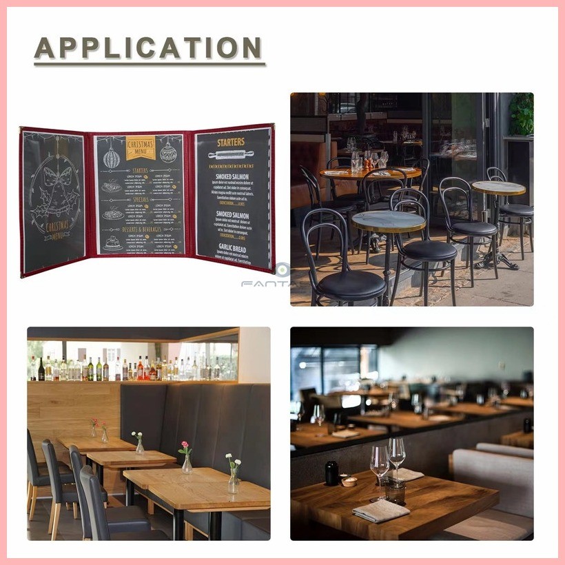 Foldable 3 Pages 6 Faces A4 Transparent Menu Covers Restaurant Menu ...
