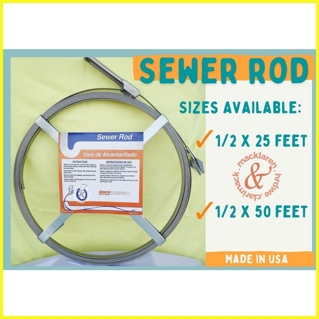 ∽ Sewer Rod Plehe Panundot 1/2 x 25 and 1/2 x 50 feet Pantanggal bara ...