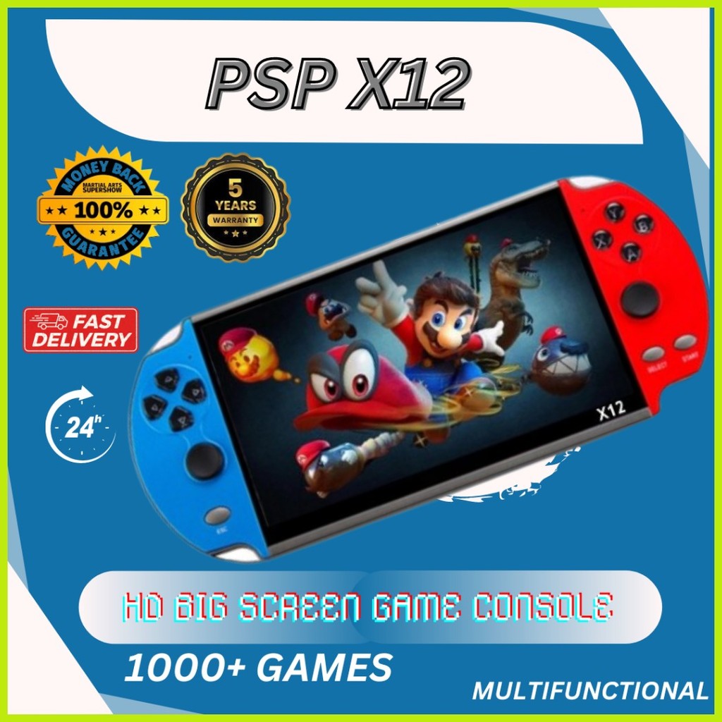 NEW 2024 PSP X12 Video Game Console Handheld PSP Game Player Built-in ...