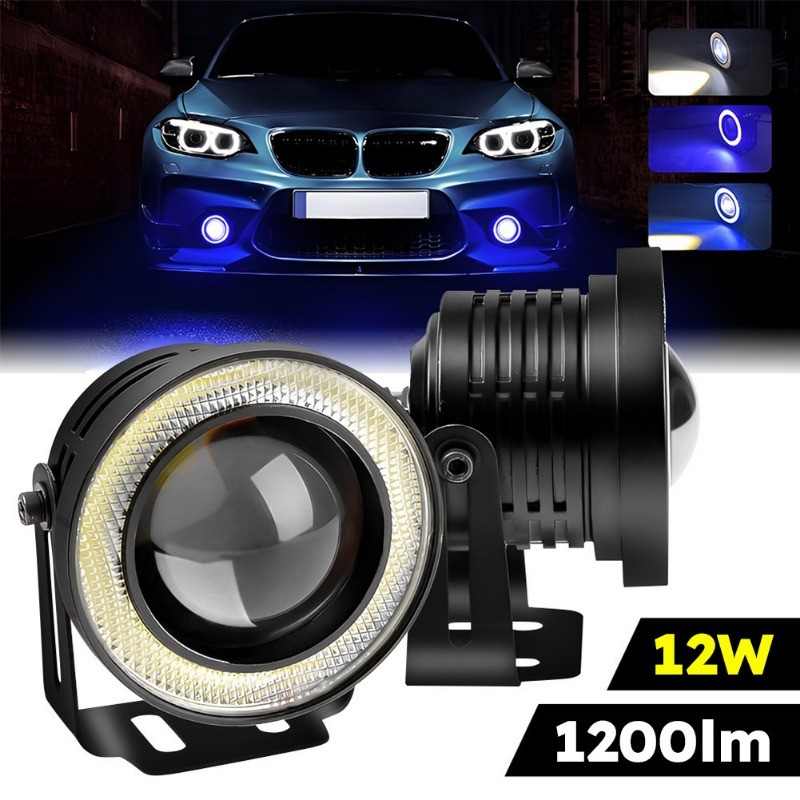 2pcs 3.5 Inch Universal Car COB LED Angel Eyes Fog Light Ring Lens ...