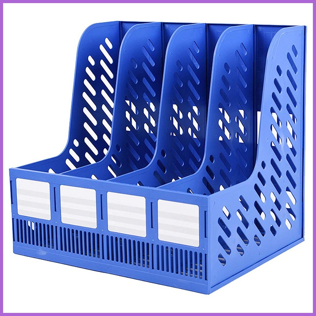 ۞ CH3A | Office File Holder 4 Desktop Storage Book Paper Desk Rack ...