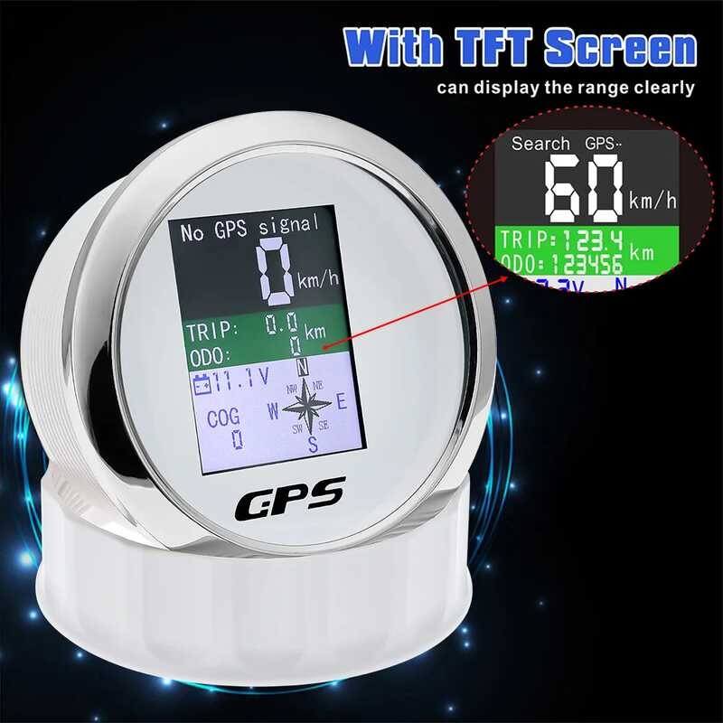 Digital 85Mm Speedometer Odometer Gamit Ang GPS Antenna TFT Screen Ip67 ...