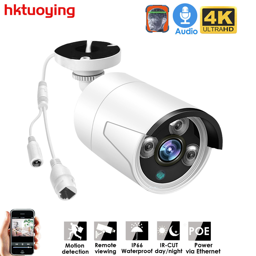 4K 8Mp POE IP Audio Record CCTV Camera 4Mp 5Mp Waterproof Ip66 Face ...