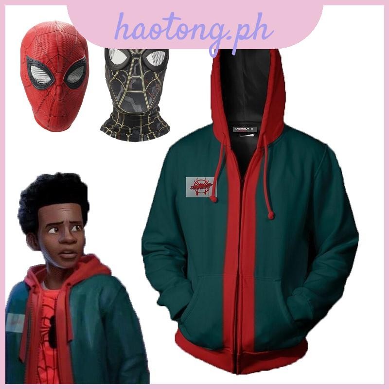 Men Miles Spider-Man Into the Spider Verse Miles Morales Cosplay ...