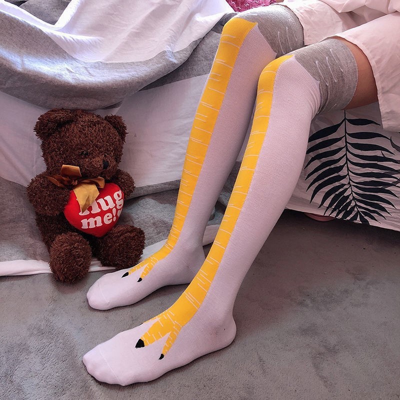Chicken Claw Socks Women's Fun Over-the-Knee Socks Influencer Ostrich ...