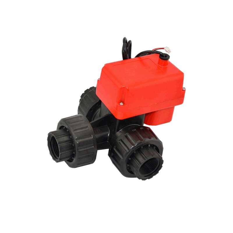 Electric Plastic Three-Way Ball Valve With Ceramic Core 24V Internal ...