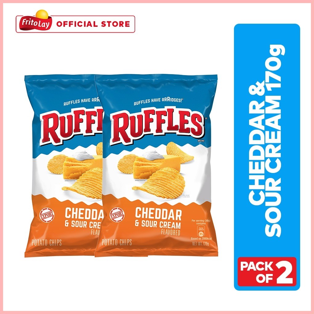 Ruffles Cheddar & Sour Cream Potato Chips 170g - Pack of 2 ☜ | Shopee ...