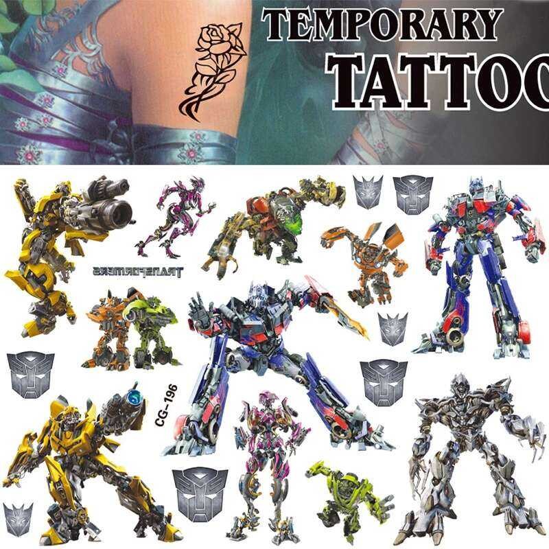 Transformers Tattoo Stickers Temporary Tattoos For Kids Birthday Party ...
