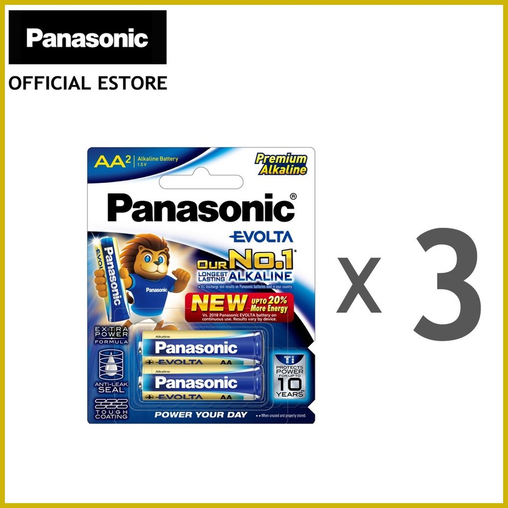 Panasonic LR6EG/2B AA (3 Packs) Premium Alkaline 1.5V Evolta Battery | Shopee Philippines