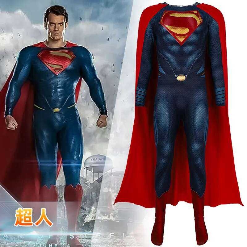 Tt Halloween Costume Iron Man Cosplay Clark Kent Bodysuit Cloak Erman ...
