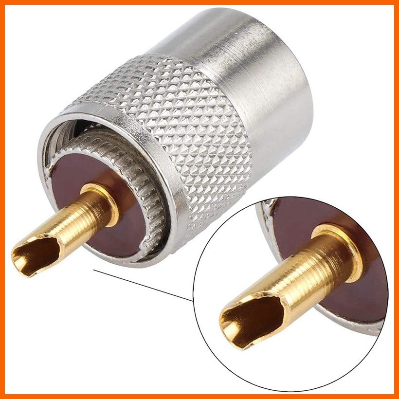 10 Pack UHF/PL-259 Solder Connector Plug with Reducer for RG8X, RG8 ...