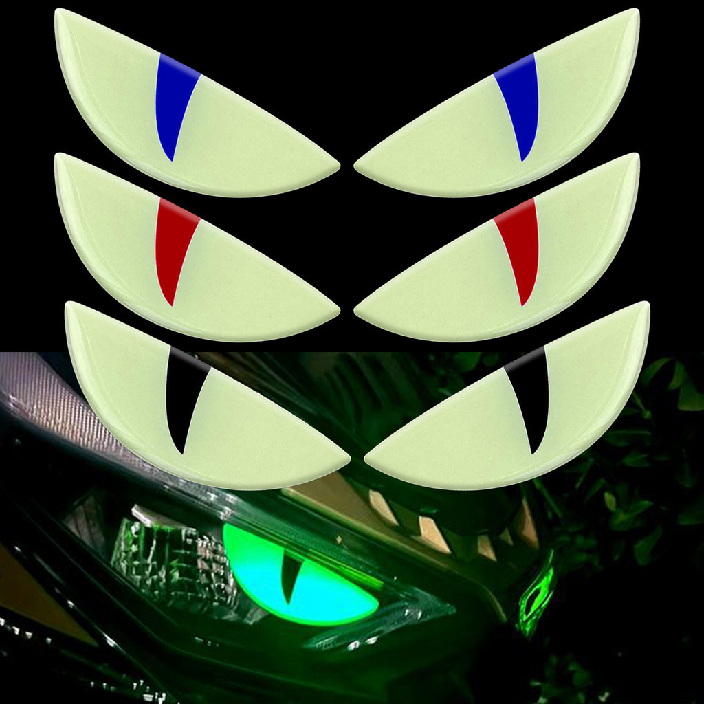 Luminous 3D Demon Eye Car Stickers - Electric Motorcycle Decoration ...