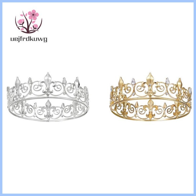 Royal King Crown for Men - Metal Prince Crowns and Tiaras, Full Round ...