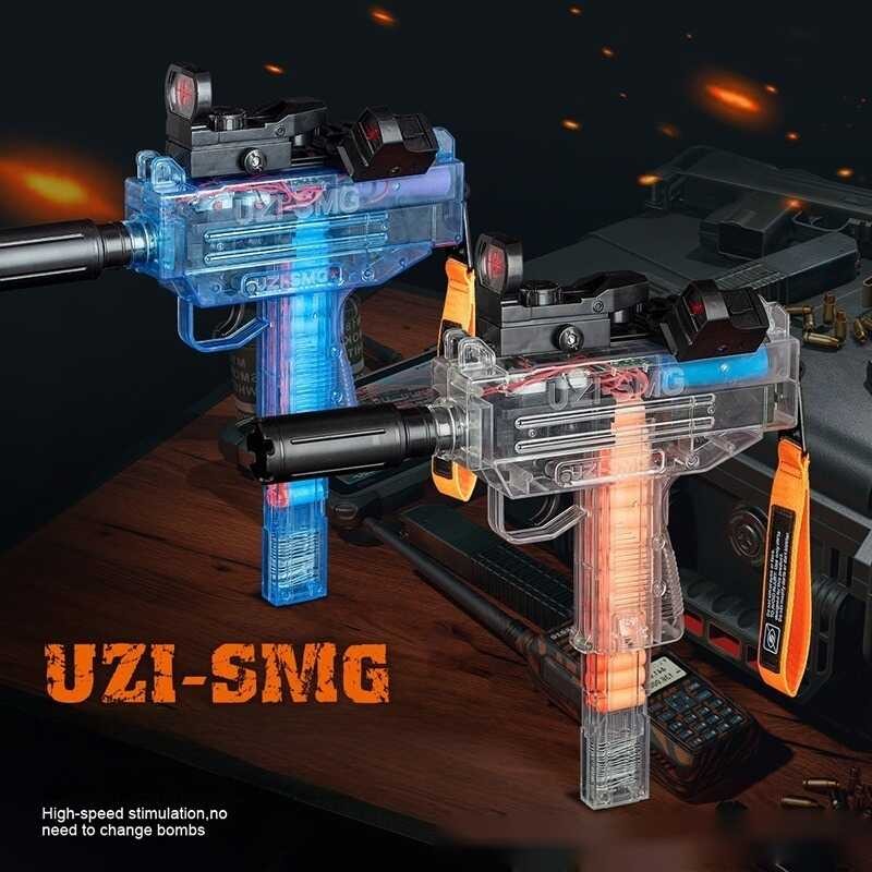 Electric UZI Soft Bullet Automatic Shooting Toy Hine Gun Model Airsoft ...
