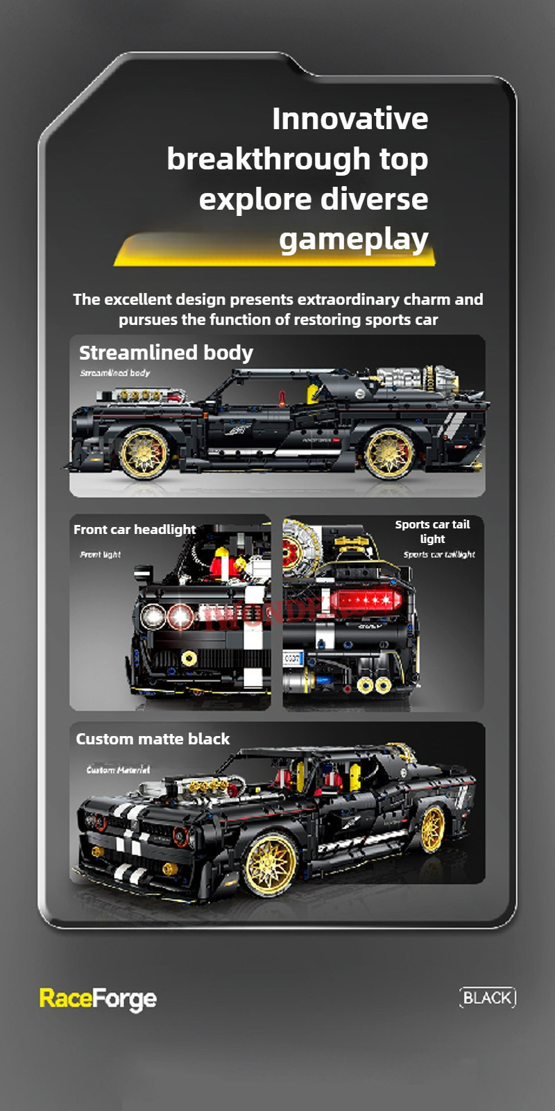 GULY 10637 Dodge Charger 1:8 Technical RC Racing Building Blocks ...