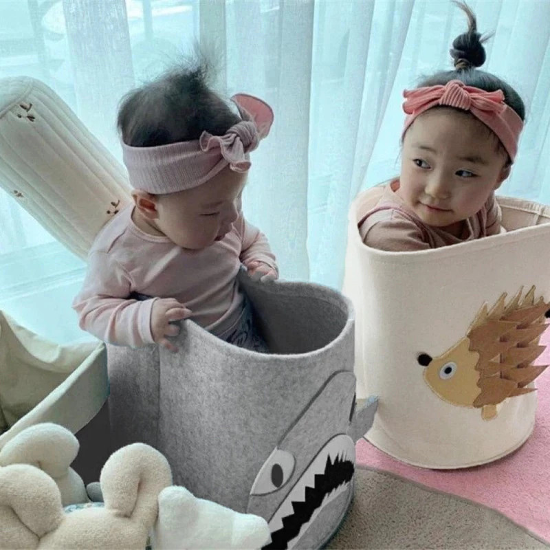 35*35CM Toy Storage Box Felt Storage Bucket Animal Shape Storage Box ...