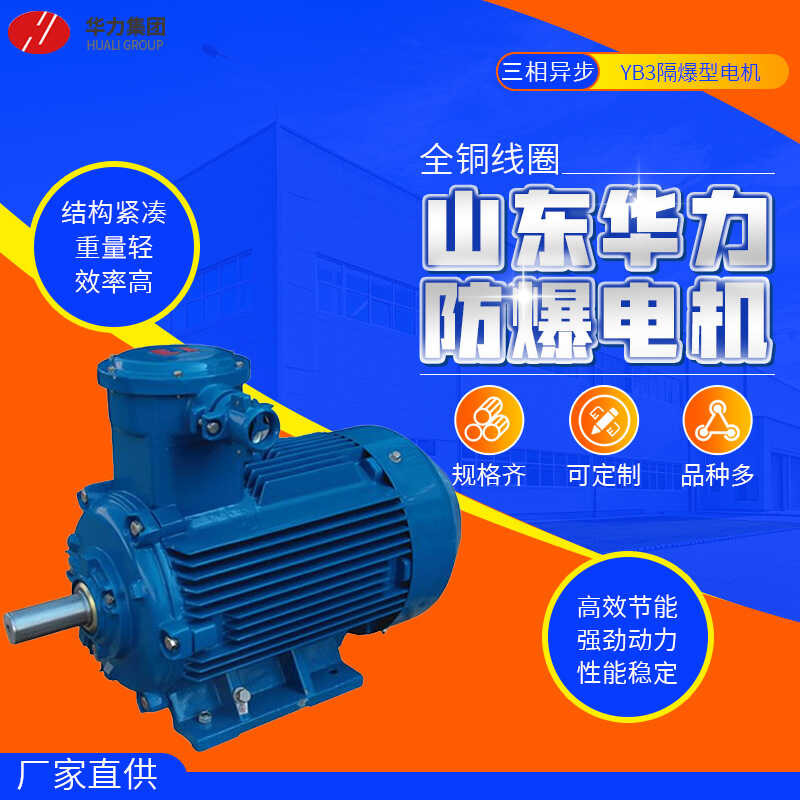 Shandong Huali Electric Motor Direct YB3-H Marine Explosion proof Three phase Asynchronous Expl ...